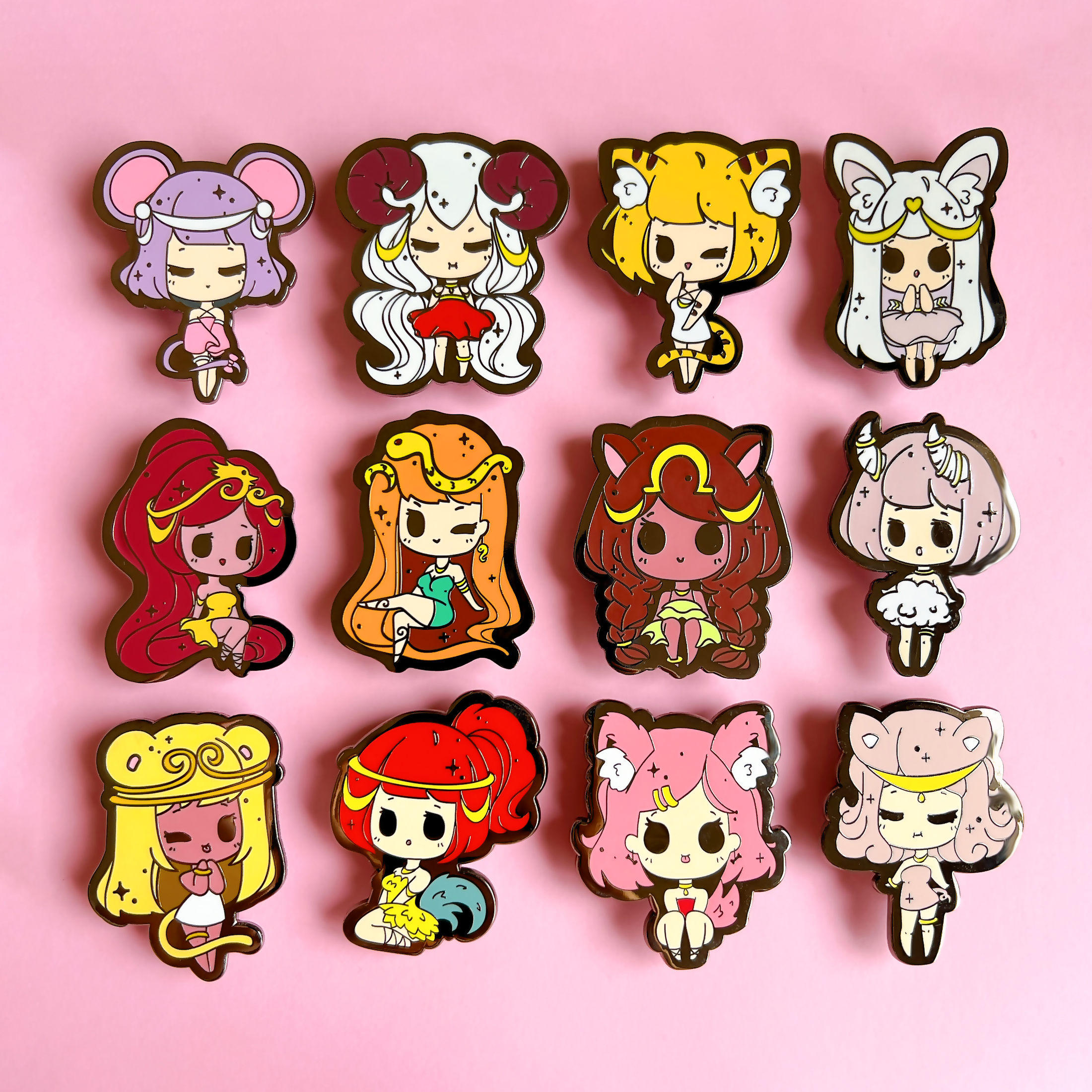Chinese Zodiac Enamel Pin Set – Chuubibi